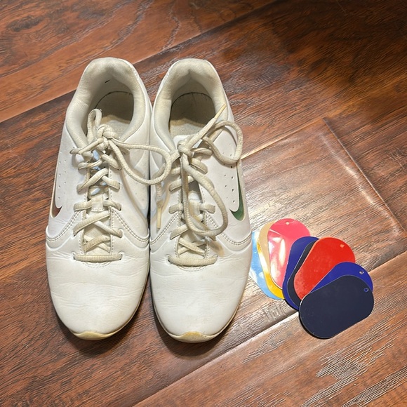 Nike | Shoes | Nike White Cheer Shoes With Color Inserts | Poshmark